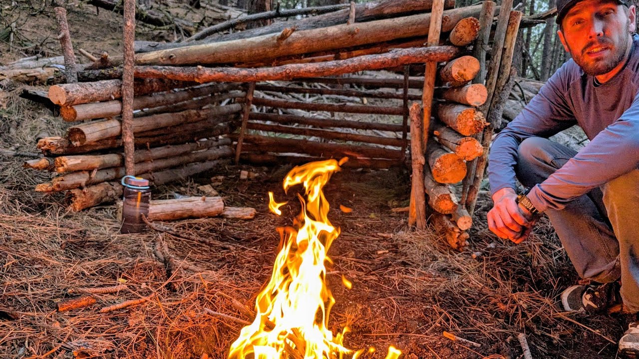 Level 100 Survival Cabin? | Trail Clean up | Fresh Spring Water - YouTube