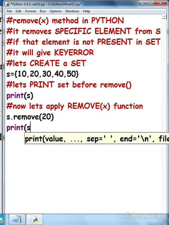 Python Setsremove Method Remove Set Itemsshorts Youtube
