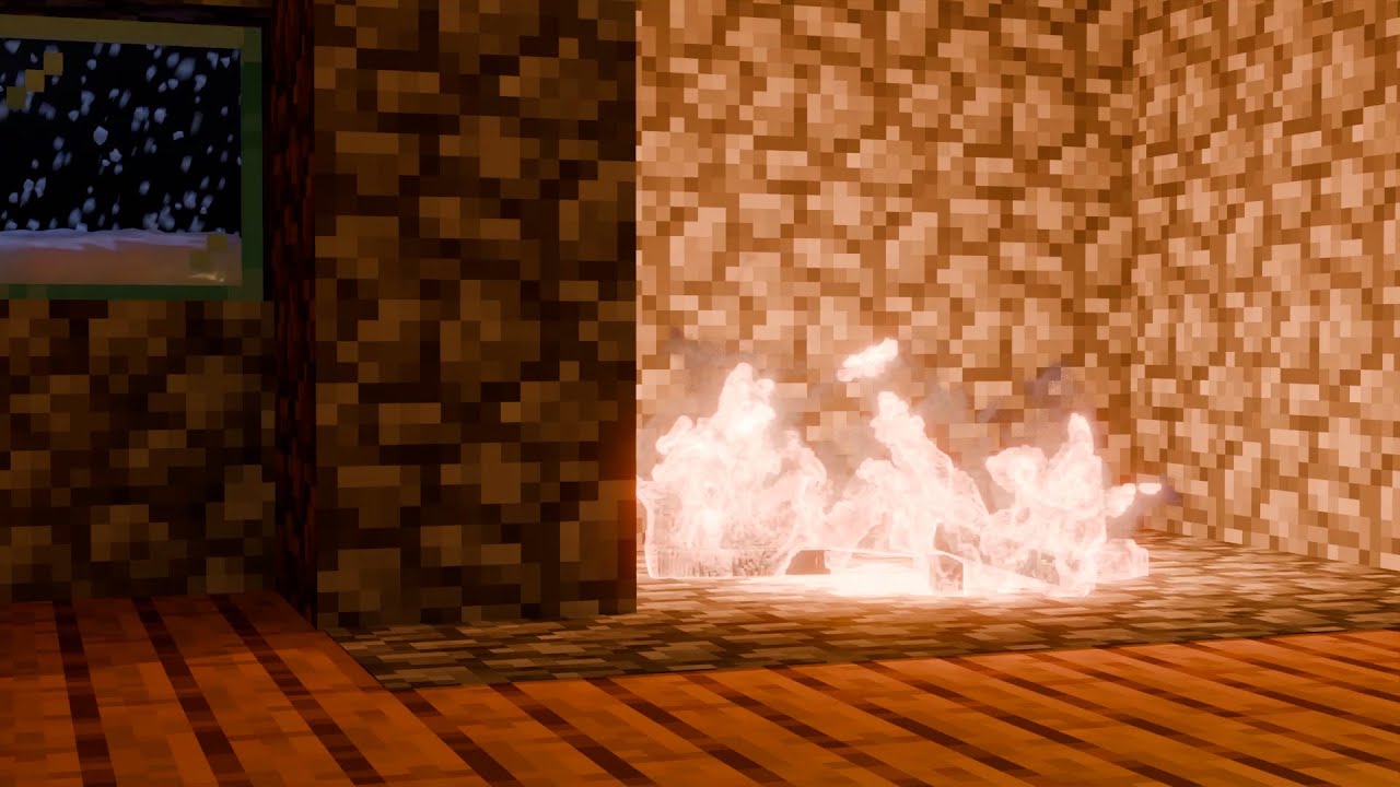 10 hours of fire in the Minecraft fireplace for relaxation - YouTube