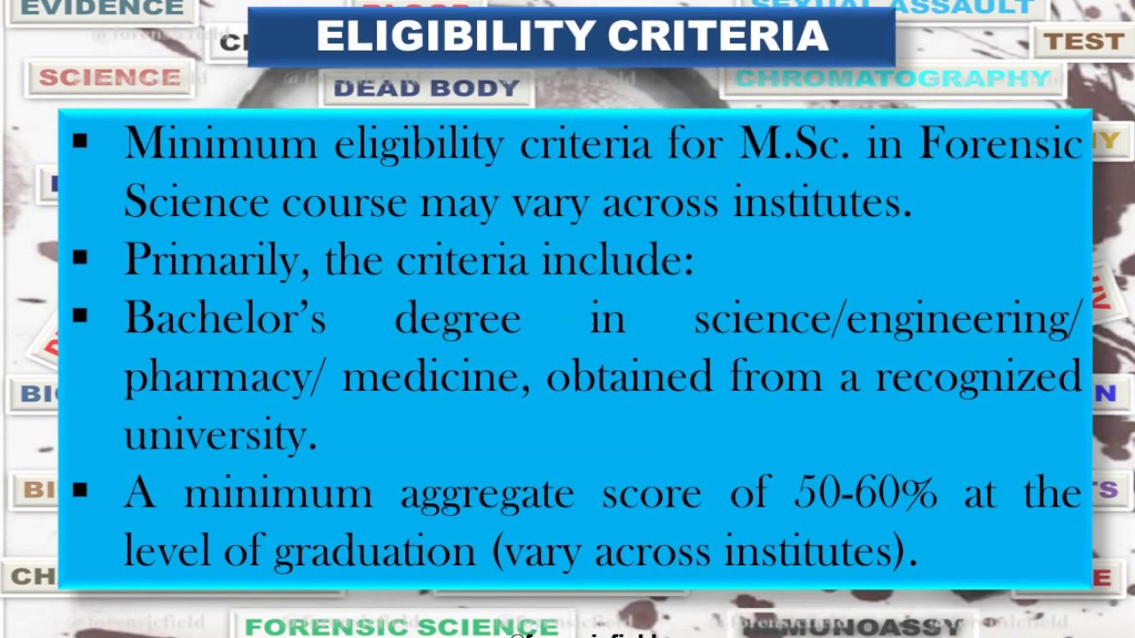 Eligibility For Forensic Science (M.Sc.) - YouTube