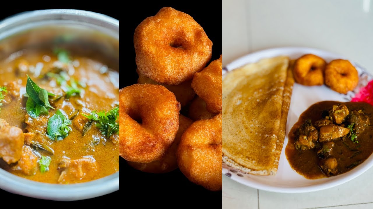 Sunday's Special Spicy Chicken Curry with Chillu Garelu & Dosa 👌👌# ...