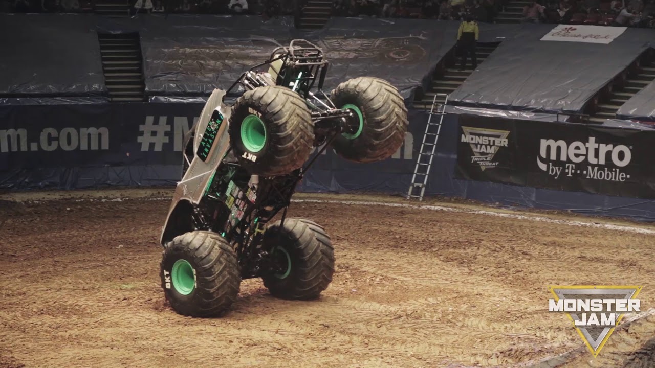 Monster Jam Alien Invasion Two Wheel Skills Birmingham Alabama - YouTube