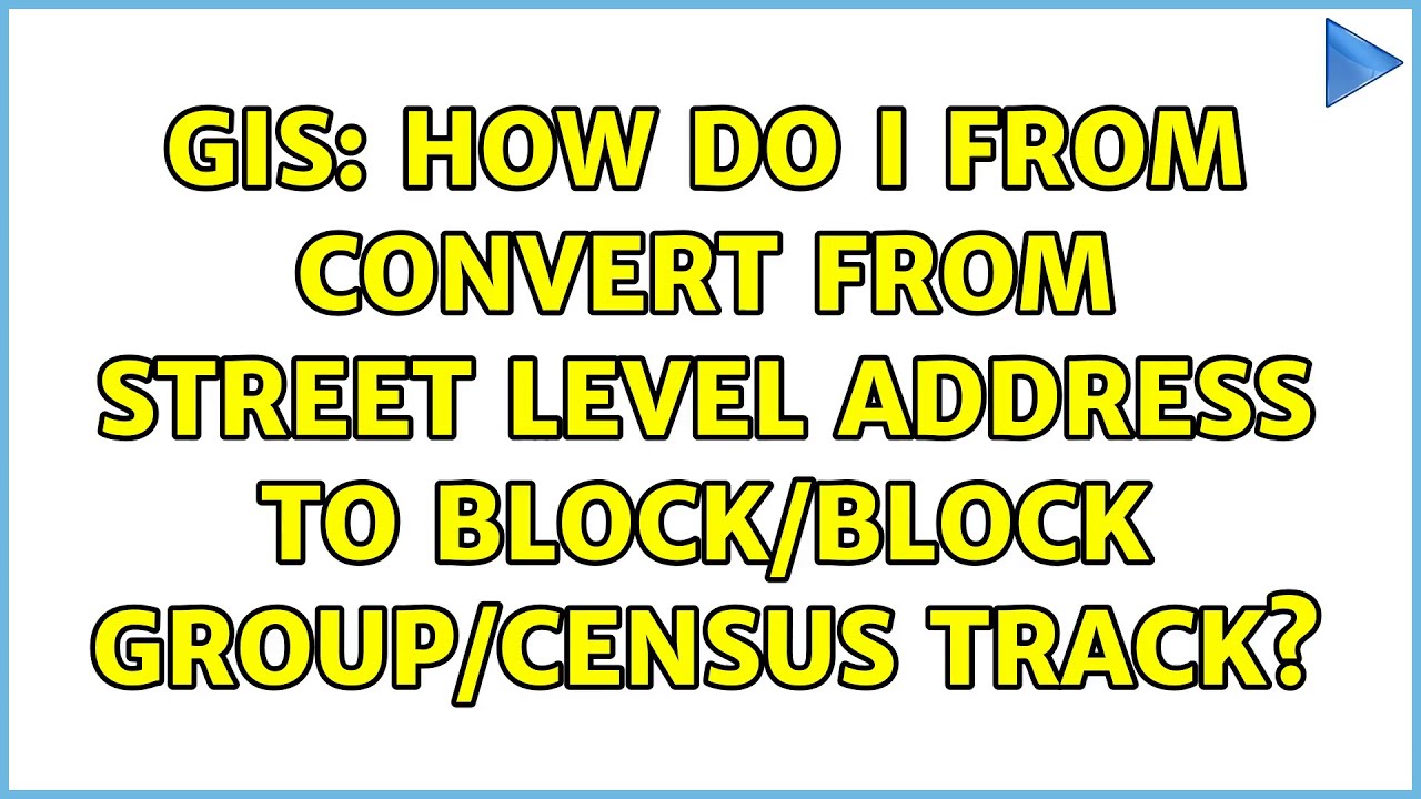 GIS: How do I from convert from street level address to block/block ...