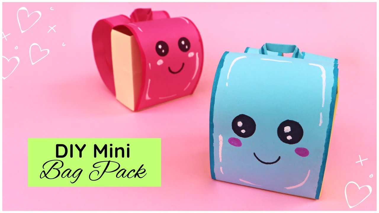 Mini Paper Bag Pack Craft Tutorial - YouTube