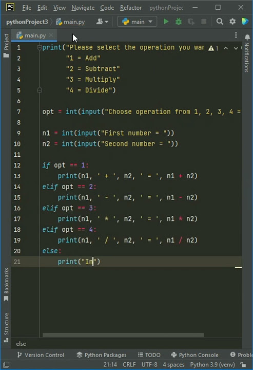 Python Program To Make A Simple Calculator Shorts Pythonprojects Pythontutorial Python