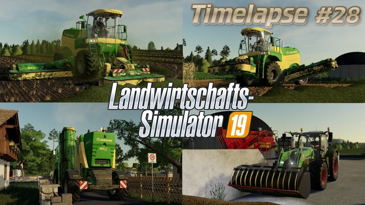 [LS19] - Timelapse #28 Ellerbach: Der Roggen muss ab!🚜💨Abendliche ...