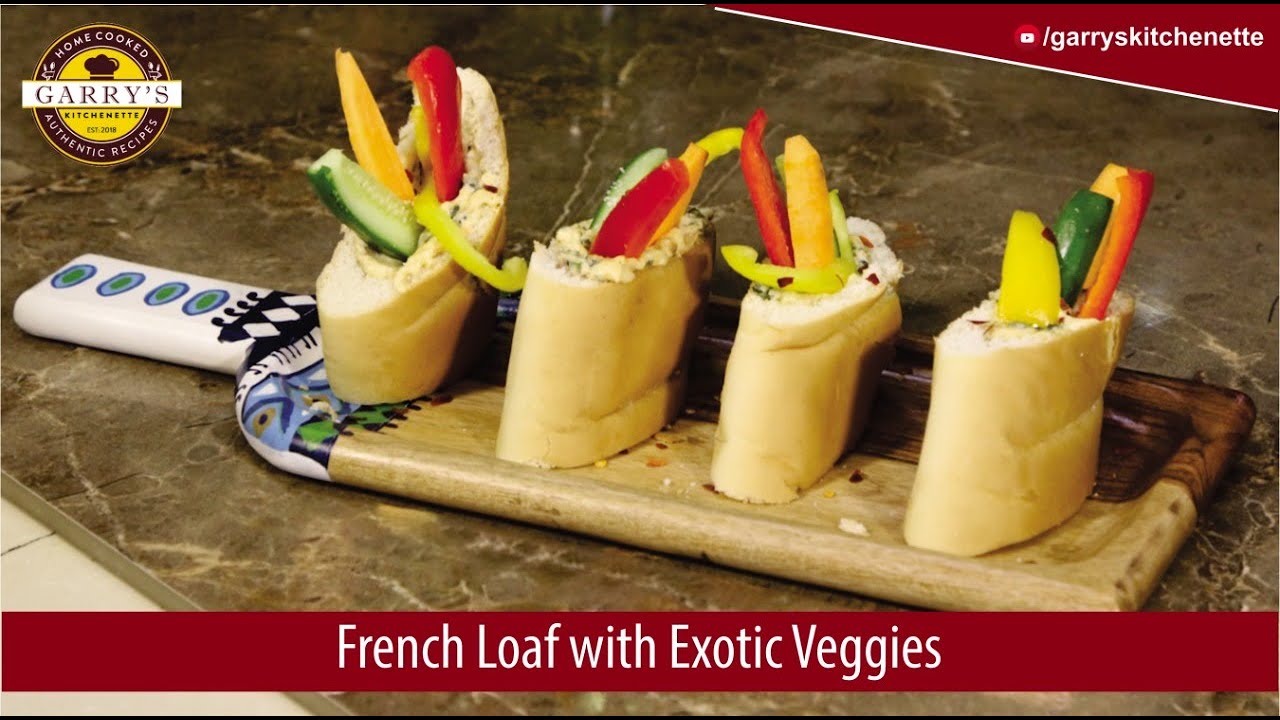French loaf with Exotic veggies | Creamy Veggies in French Bread ...
