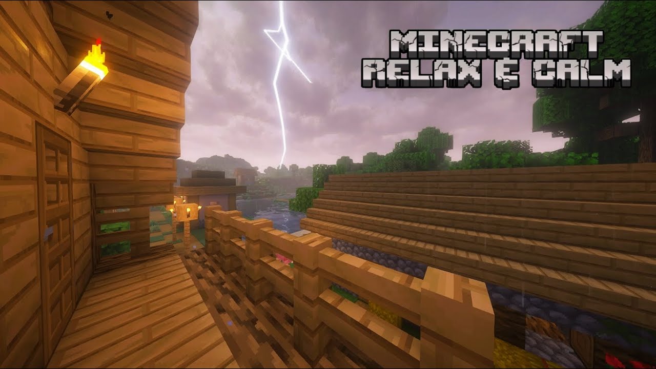 ⛈️ Minecraft Storm: Gentle Rain and Soothing Thunder - YouTube