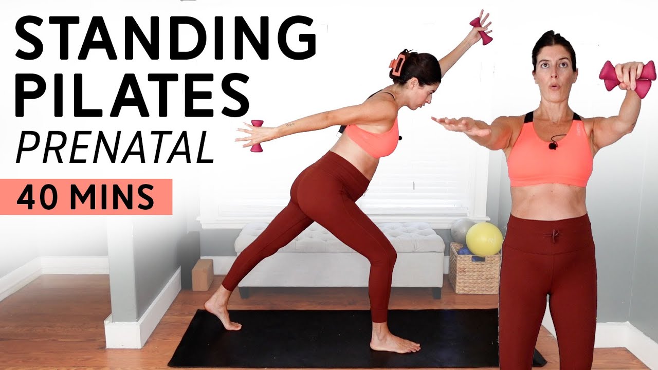All Standing Prenatal Pilates Workout with Weights (40 Mins) - At-Home ...
