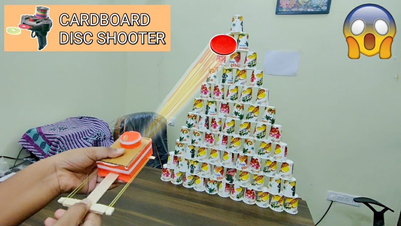 How To Make Amazing Cardboard Disc Shooter|Disc Shooter Toy for kids ...