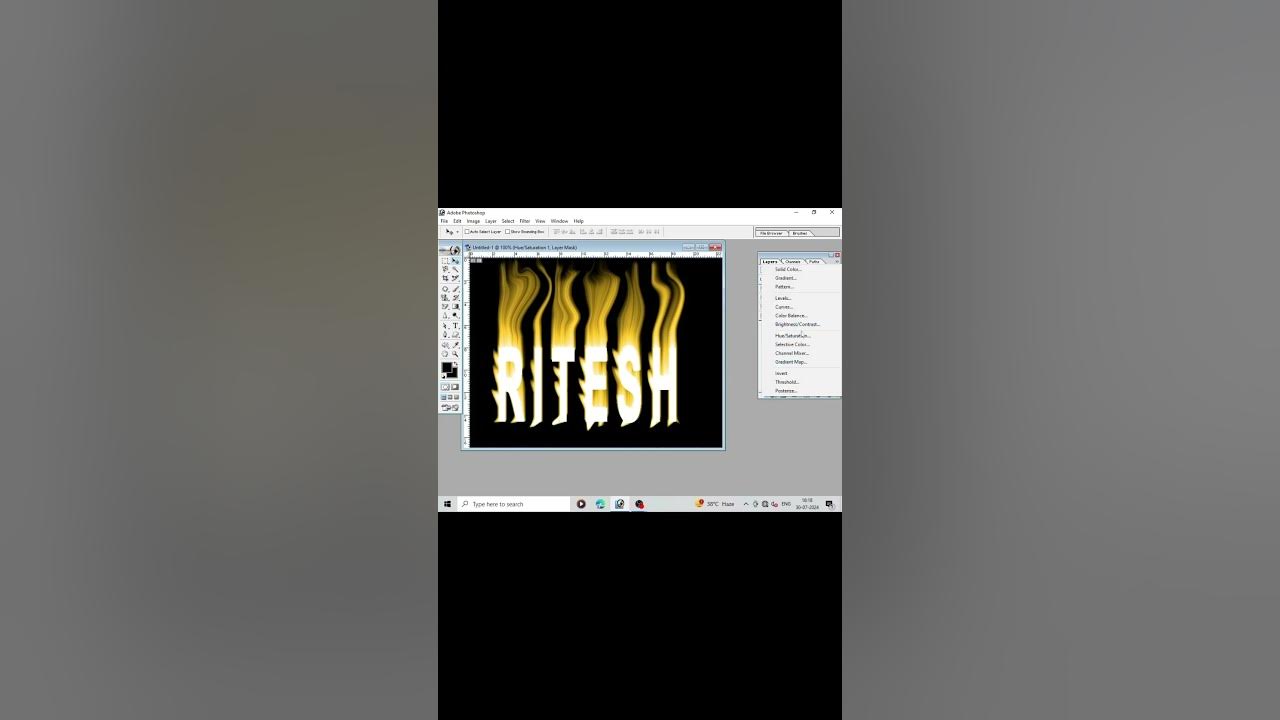 FIRE EFFECT PART 2 IN PHOTOSHOP! #shots #vairalshort - YouTube