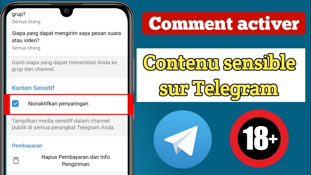 Comment activer le contenu sensible sur Telegram (Android & ios) || 2023 - YouTube