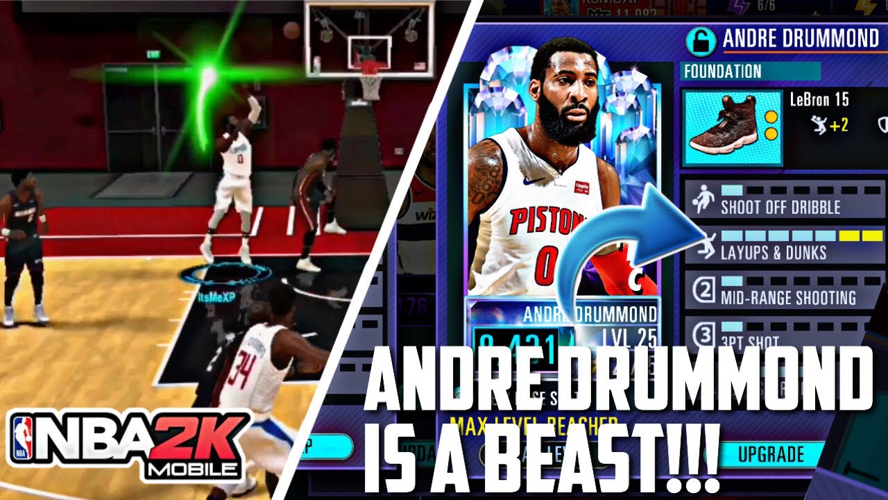 NBA 2K Mobile | DIAMOND ANDRE DRUMMOND W/ MAX DUNKS IS A BEAST!!! - YouTube