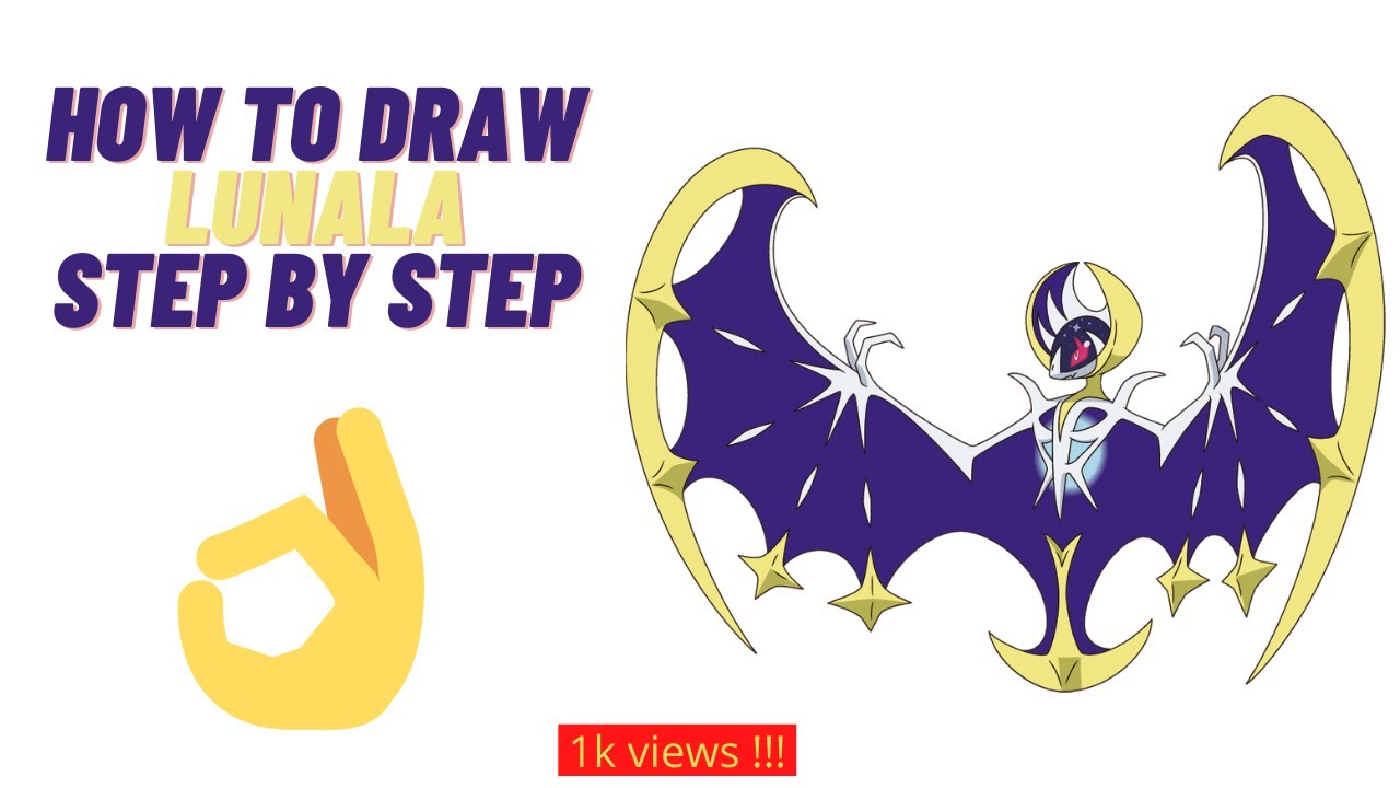 How to draw Lunala step by step. Very easy. Only for you. - YouTube