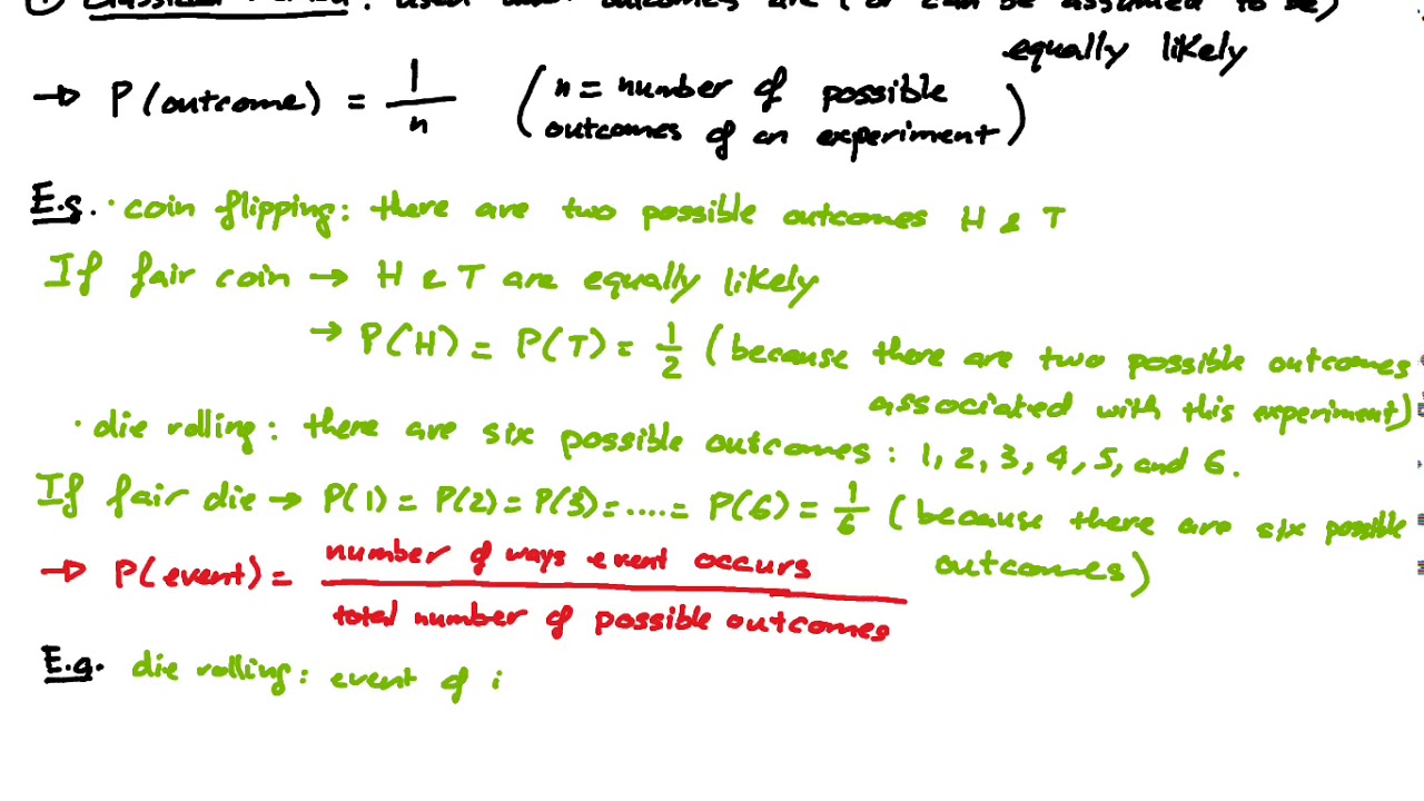 Probability - Methods of assigning probabilities - YouTube