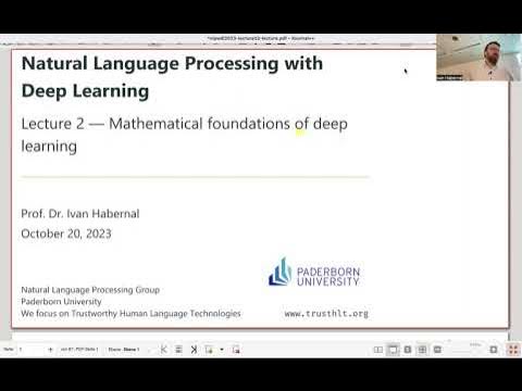 NLP with Deep Learning 02: Mathematical foundations of deep learning ...