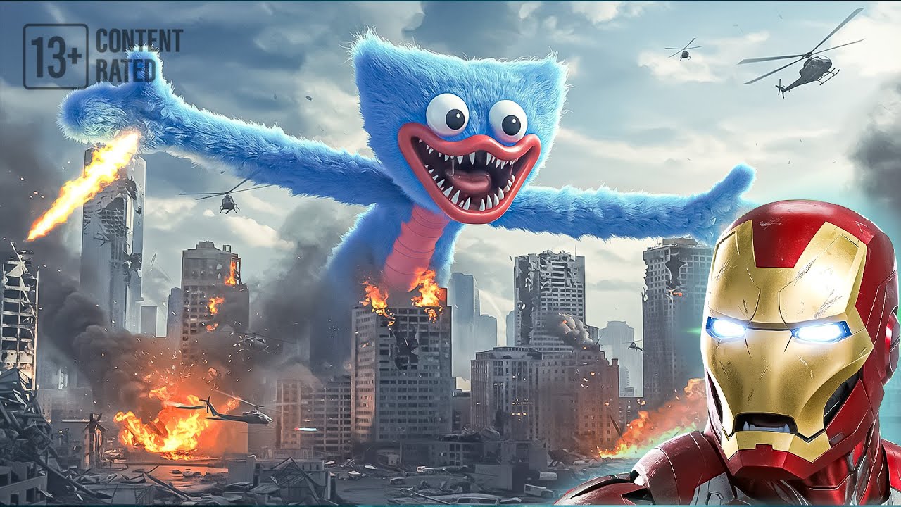 Huggy Wuggy Mutation Triggers Panic – Joker, Iron Man & Supercat Collide! - YouTube