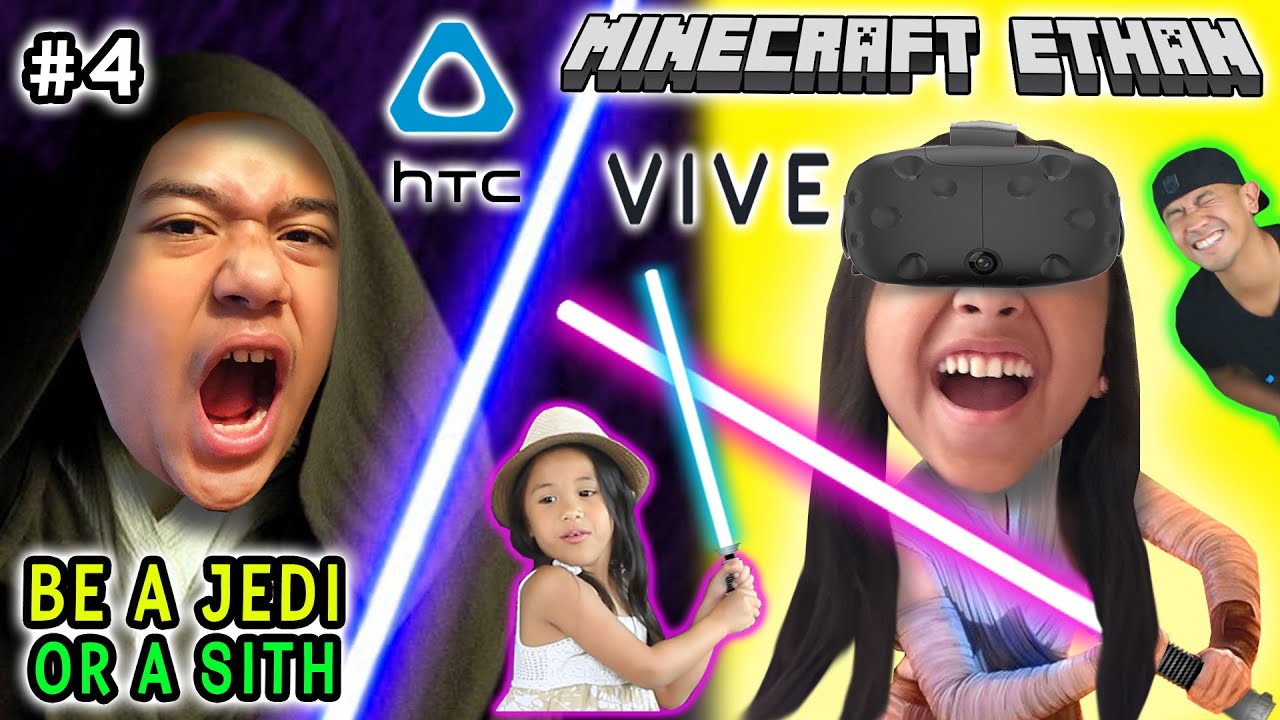 Lightsaber Battle Vs Droid ft. Emma, Aubrey & Dad | HTC VIVE VR #4 ...