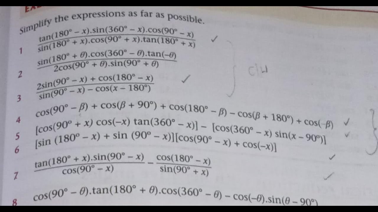 Grade 12 | Student's H/W | Simplifying Trig Expressions | No Volume ...