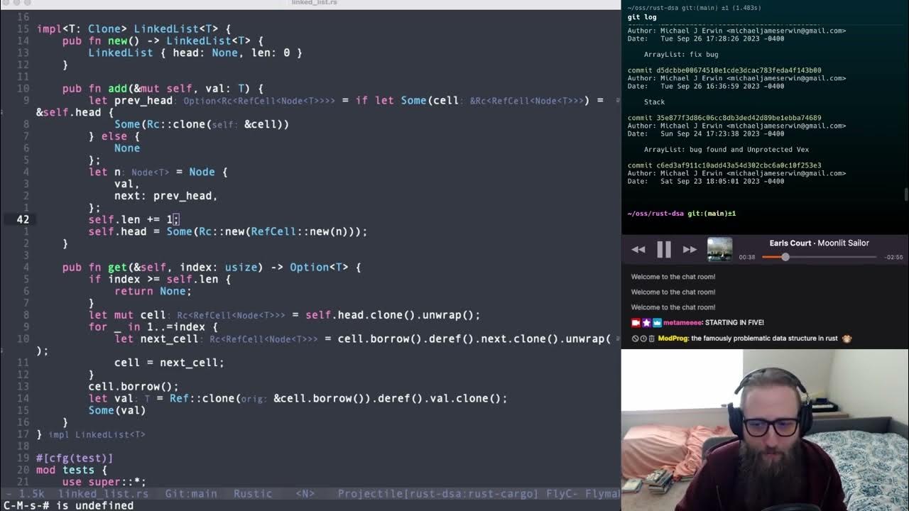 🦀 LinkedList in Rust! DATA STRUCTURES PART 3.3 - Rust n00bery - Rust OSS - Rust DSA - YouTube