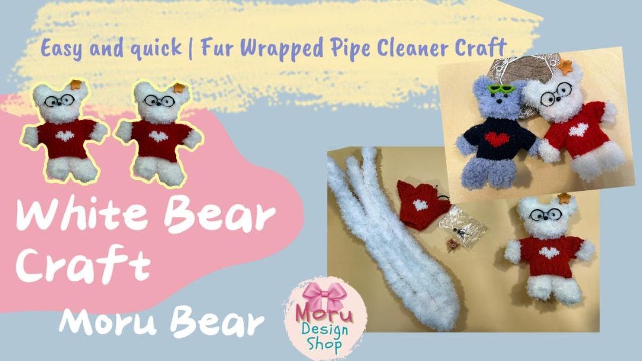 Moru Doll Craft | White Bear with mini sweater | DIY Craft fur pipe ...