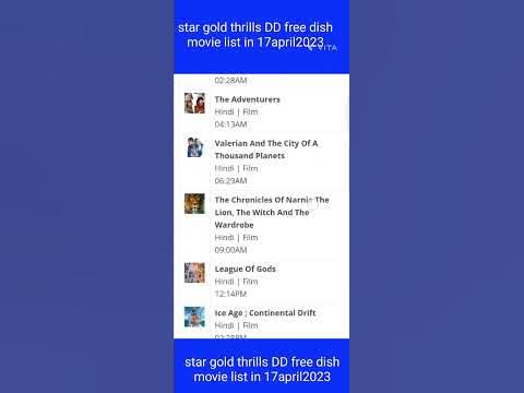 Star Gold Thrills movie list in17April2023 DD free dish #star gold thrills movie list17april ...