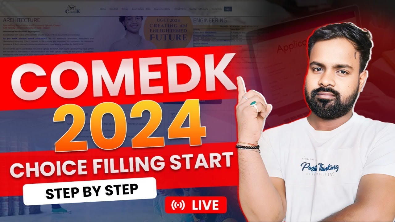 COMEDK 2024: Choice Filling & Counselling Process LIVE (WATCH NOW ...
