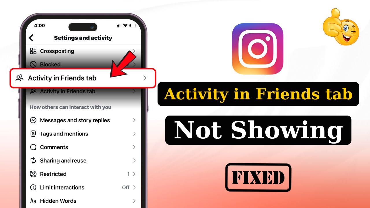 Instagram Activity in Friends Tab Option Not Showing 2025 FIXED - YouTube