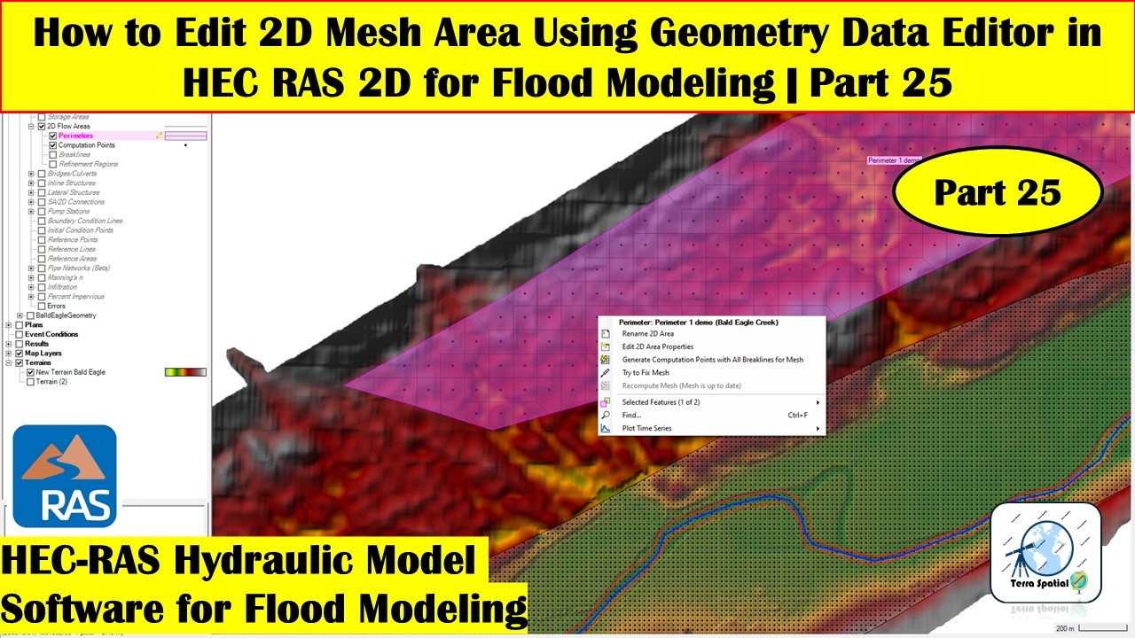 How to Edit 2D Mesh Area Using Geometry Data Editor in HEC RAS 2D for ...