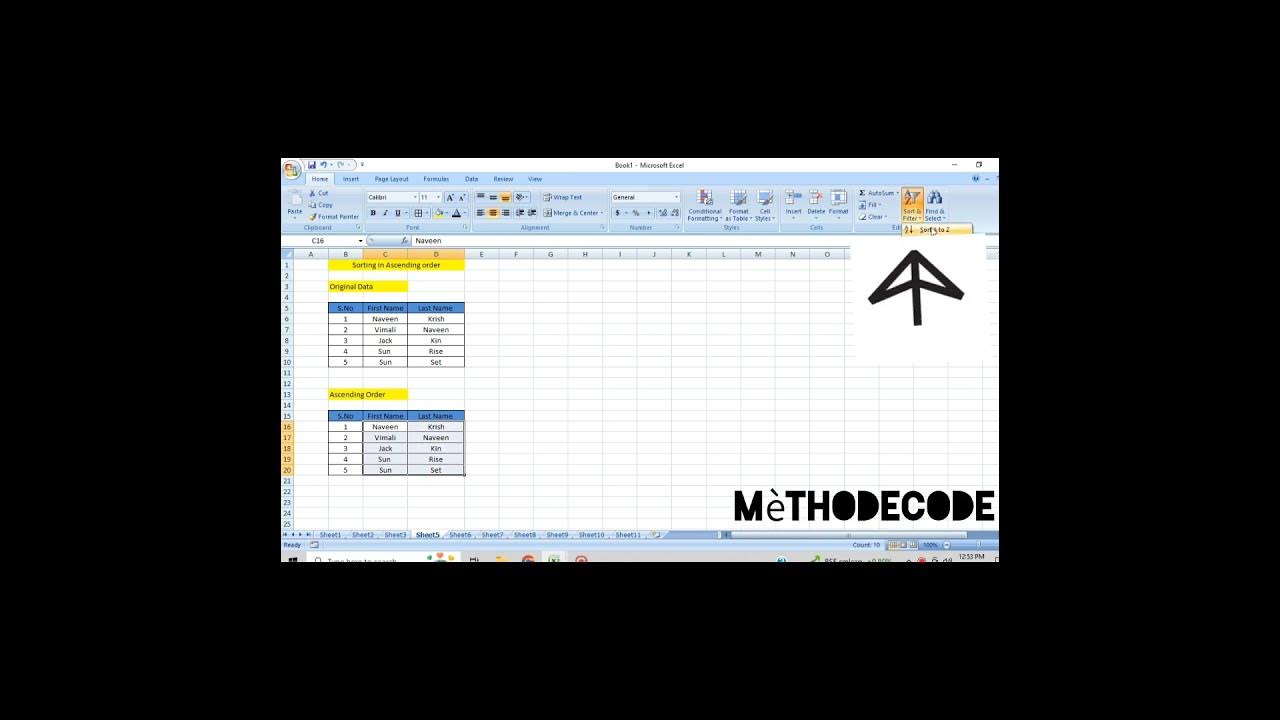 Sorting In Excelcoder Excel Excelformula Exceltips Exceltutorial Excelkeyboardshortcuts 9946