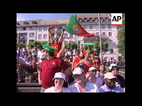 Portuguese fans celebrate victory over Iran and qualification
