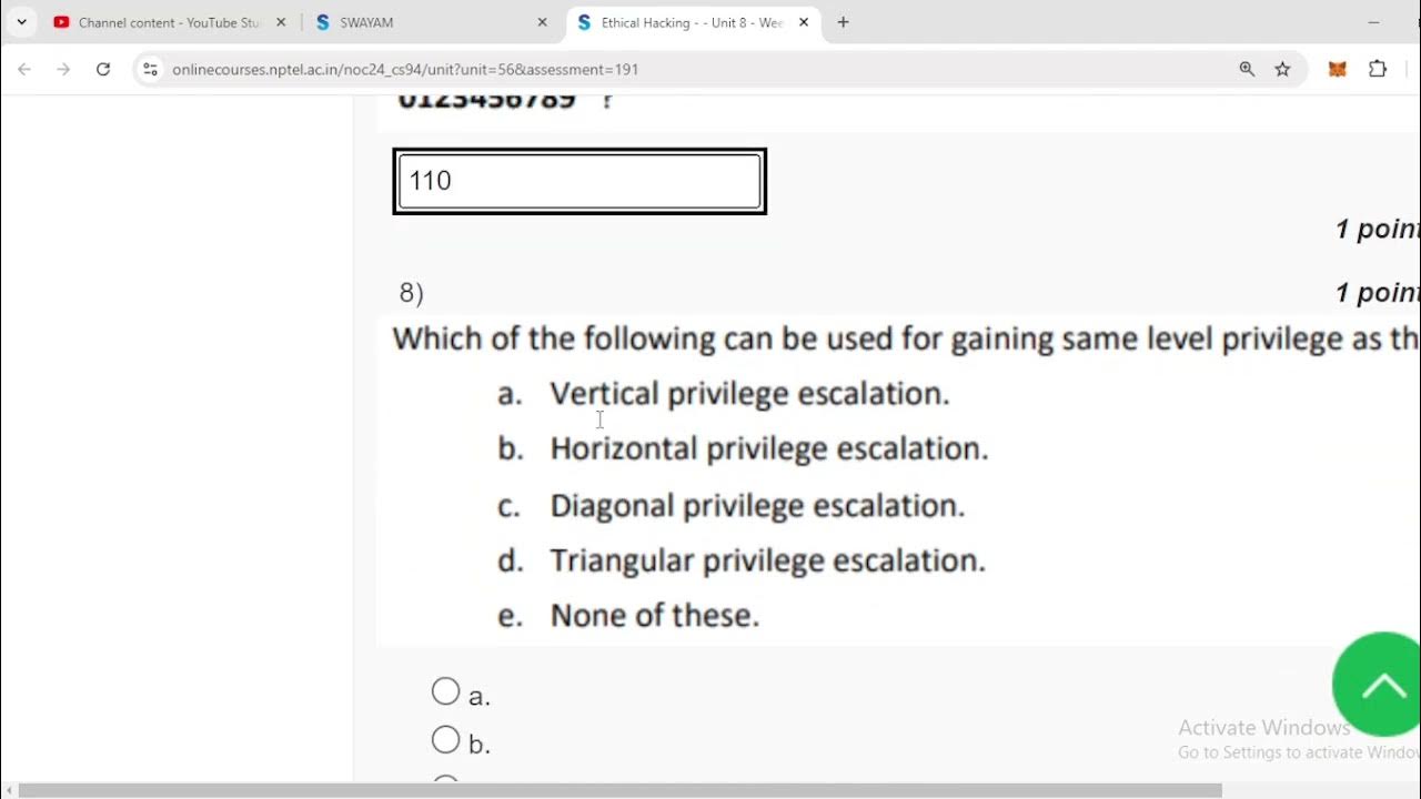 Ethical Hacking|week 5 Nptel Assignment solutions 2024 - YouTube