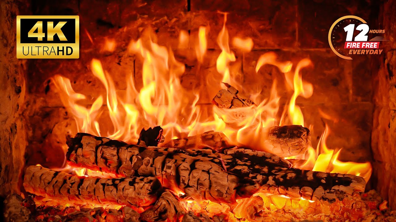 🔥 Fireplace 4K UHD! Cozy Fireplace Ambience with Crackling Fire Sound ...