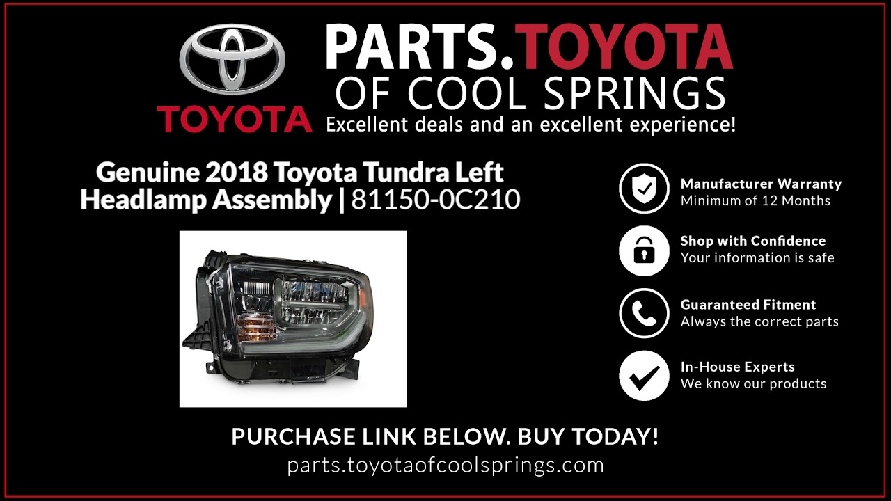 Genuine 2018 Toyota Tundra Left Headlamp Assembly | 81150-0C210 - YouTube
