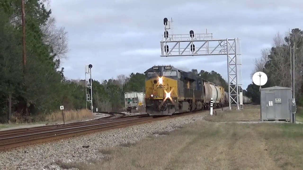 CSXT 3452 Leads CSX Train Q491 Southbound At Lane SC - YouTube