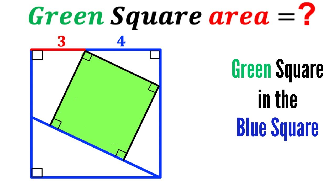 Can you find area of the Green Square? | (Triangle) | #math #maths | # ...