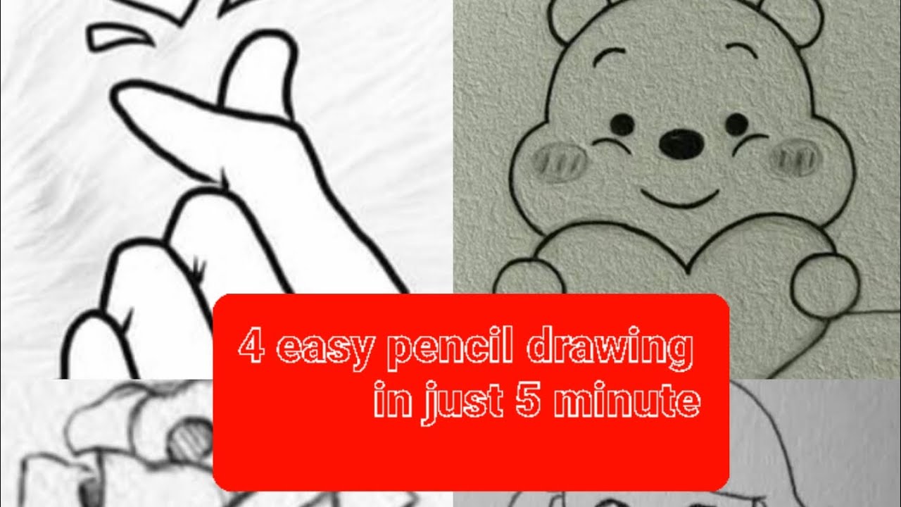 4 EASY PENCIL DRAWING IN JUST 5 MINUTE | EASY DRAWING IDEAS N REFERENCE ...