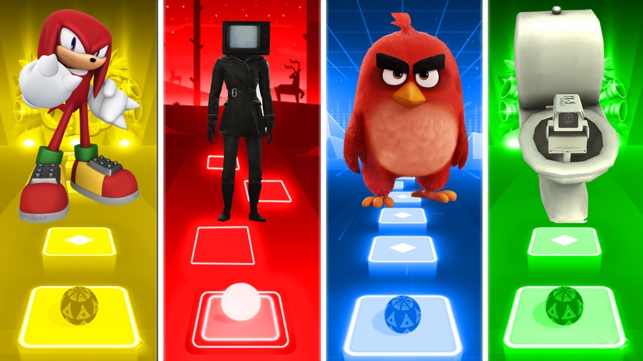 Knuckles Vs TV Woman Vs Angry Birds Red Vs Camera Toilet - Tiles Hop ...