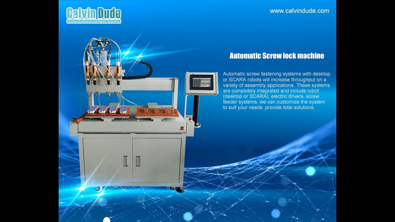 Four axis double platform automatic screw locking machine - YouTube