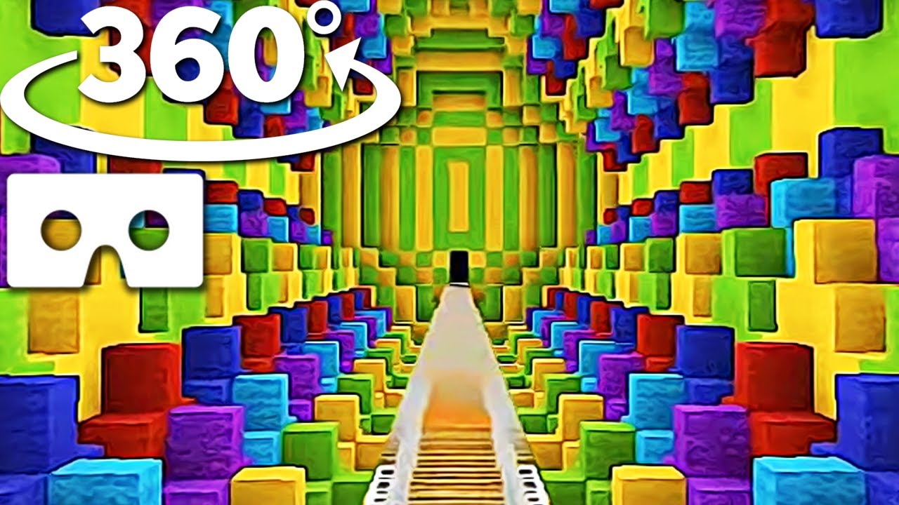 Extreme Minecraft RainBow Roller Coaster in 360° | [VR] 4K 60FPS - YouTube