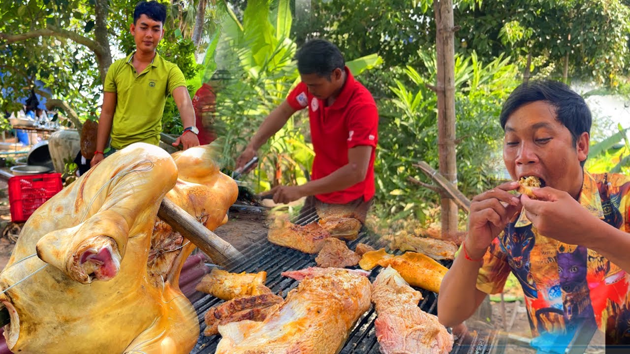 OMG!! Amazing Grilled Big Cow with Village Foods - YouTube