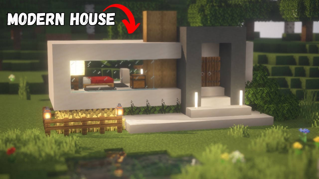 Minecraft : How To Build Modern Compact House: In just 5 minutes - YouTube