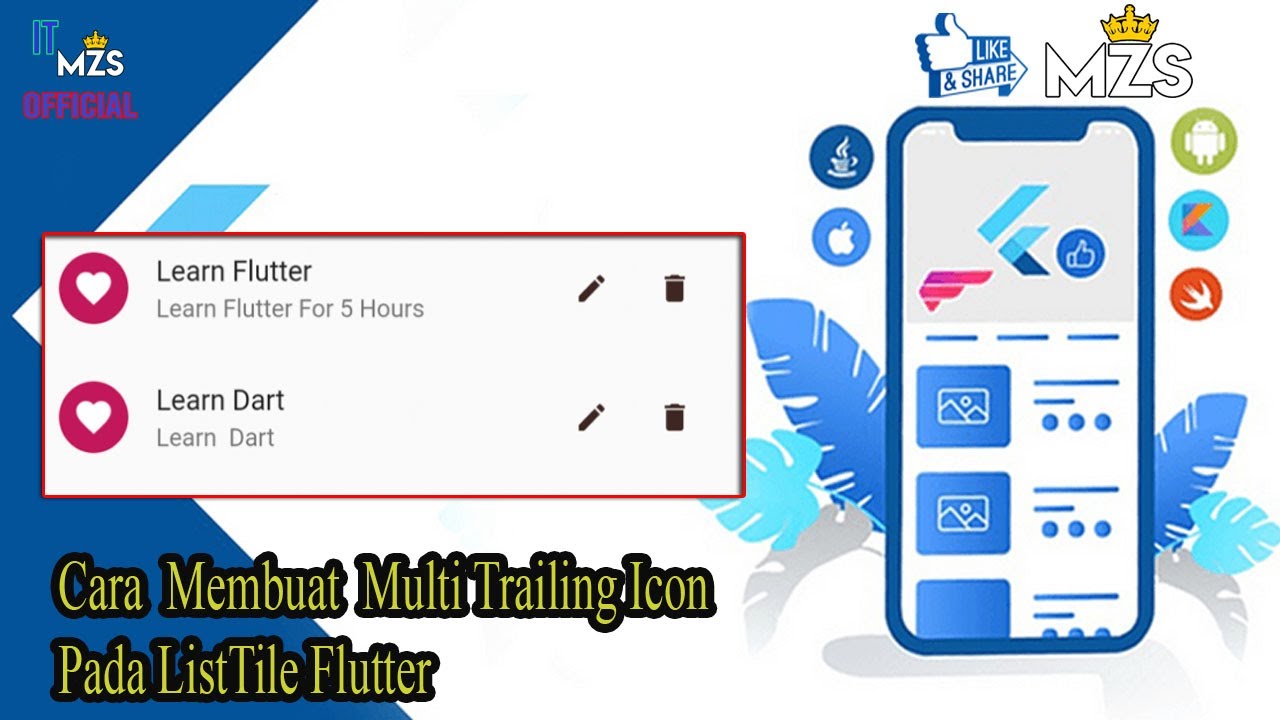 Membuat Multi Trailing Icon Listtile Flutter Youtube