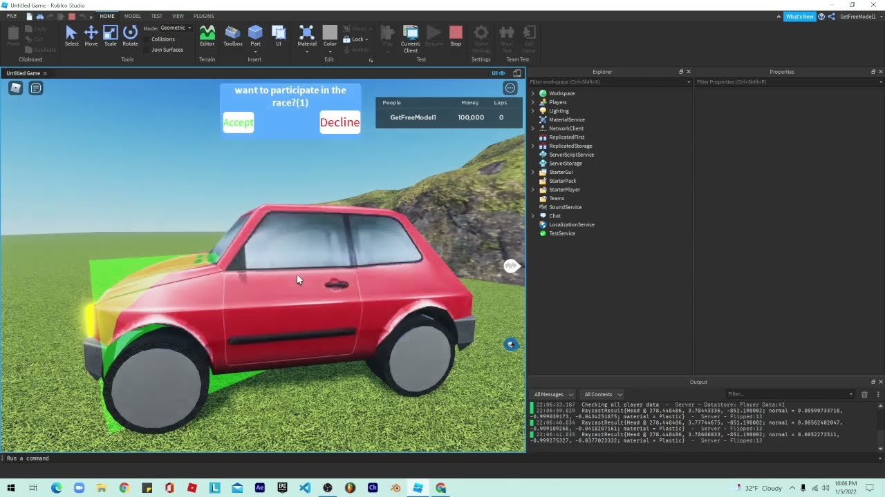 Roblox Studio Racing System Part(1) - YouTube