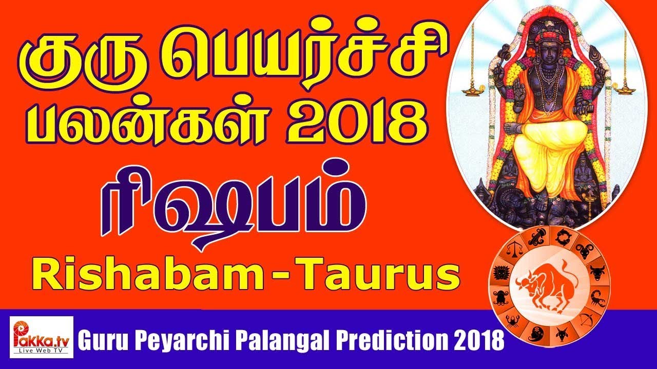 Guru Peyarchi Palangal 2018 – 2019 for Rishabham Rasi (Taurus ...