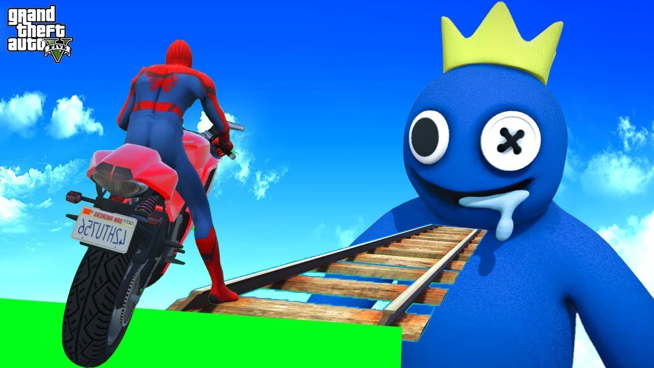 GTA V RAINBOW FRIENDS Epic New Stunt Race For Motorcycle Racing ...