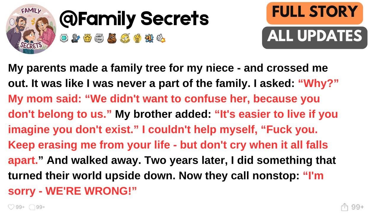 My parents made a family tree for my niece - and crossed me out. It was ...