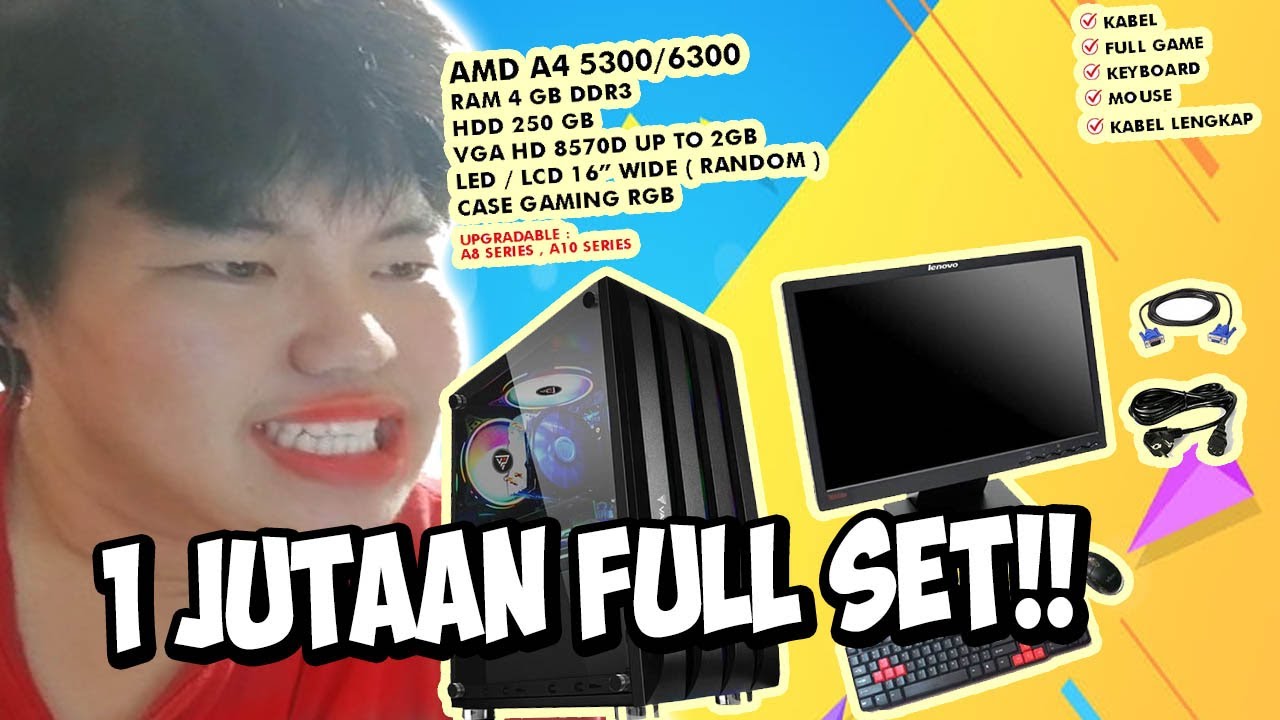 pc gaming full set 1 jutaan - shopee - YouTube