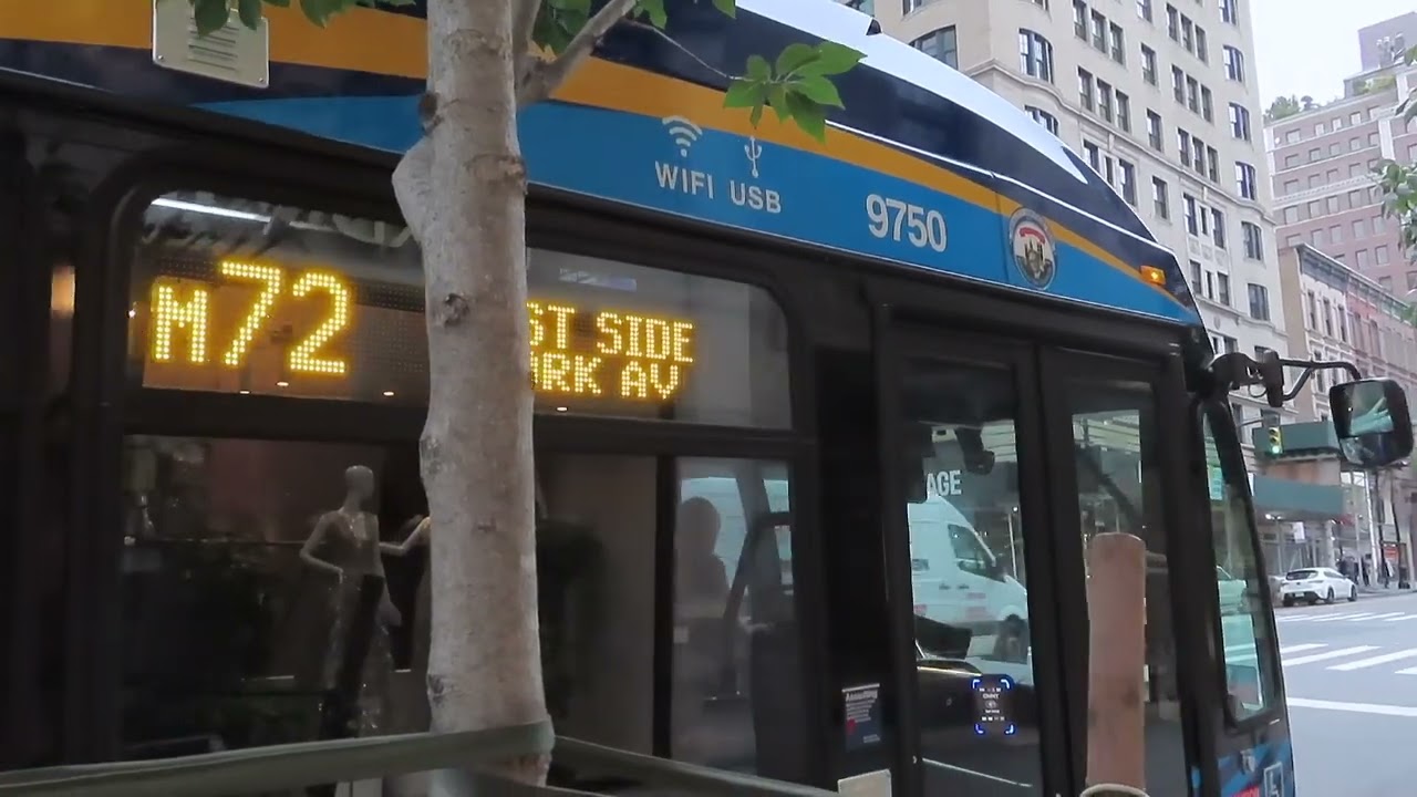 MTA New York City Bus: 2021 Nova Bus LFS HEV 9750 on the M72 Bus. - YouTube