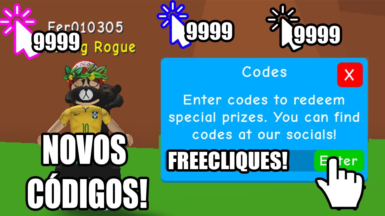 NOVOS CÓDIGOS DO CLICKING LEGENDS!! - ROBLOX - YouTube